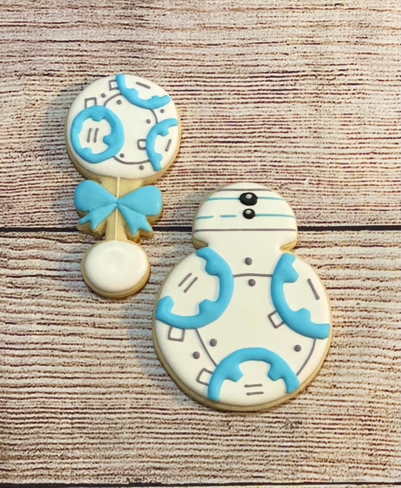 Star Wars Baby Shower Cookie Set/luke/bb8 Droid/lightsaber/rebel ...