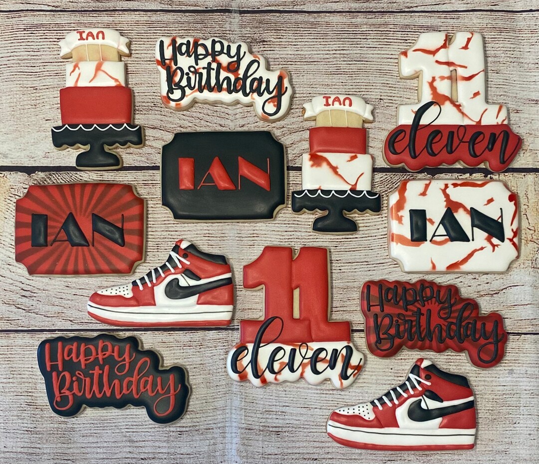 Birthday Cookies/ Jordan Cookies/ Nike Cookies/ Air Force Cookies/happy ...