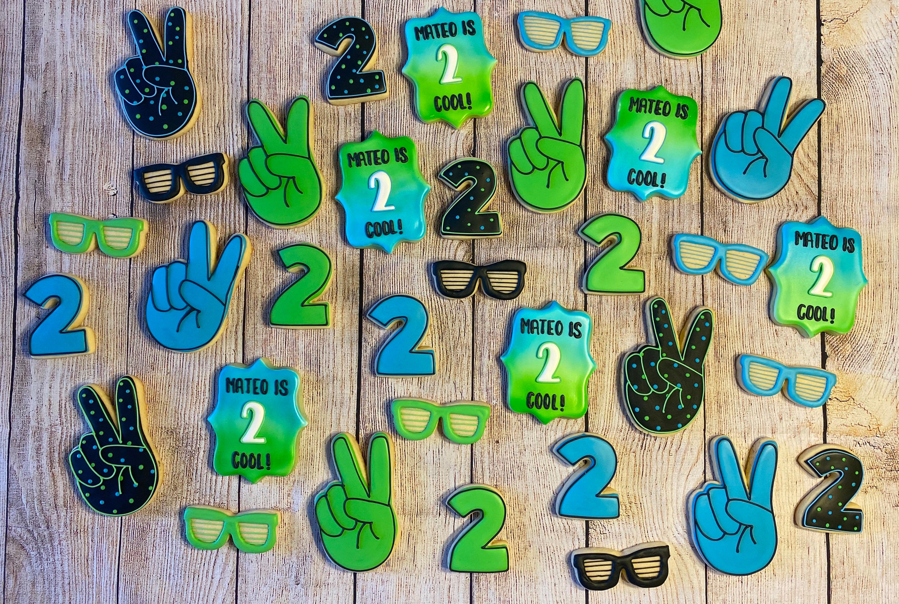 Two Cool Cookies/2 Cool Sugar Cookies/too Cool/2nd Birthday/sunglass ...