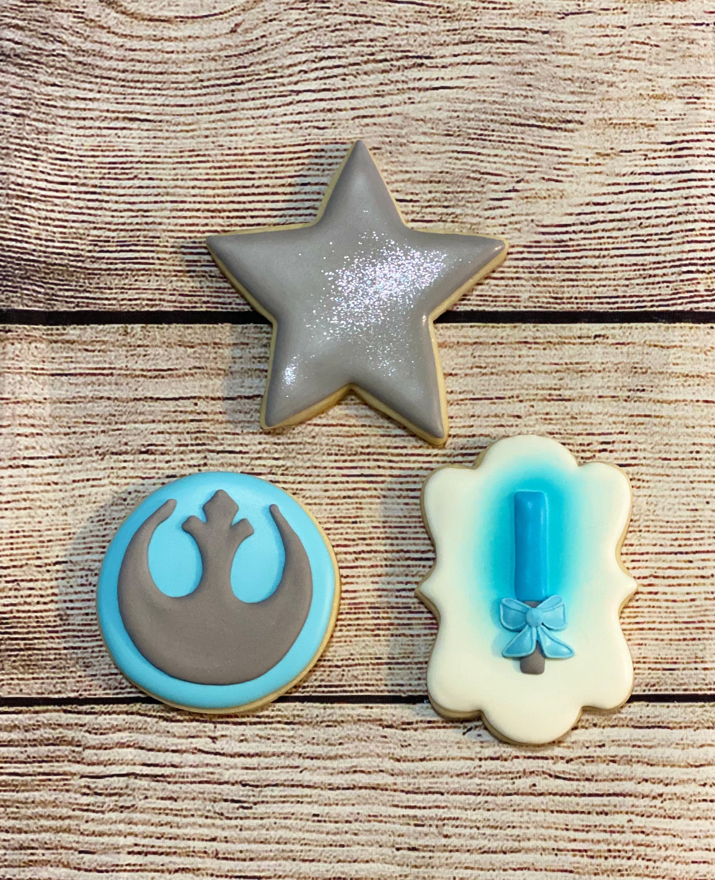 Star Wars Baby Shower Cookie Set/luke/bb8 Droid/lightsaber/rebel ...
