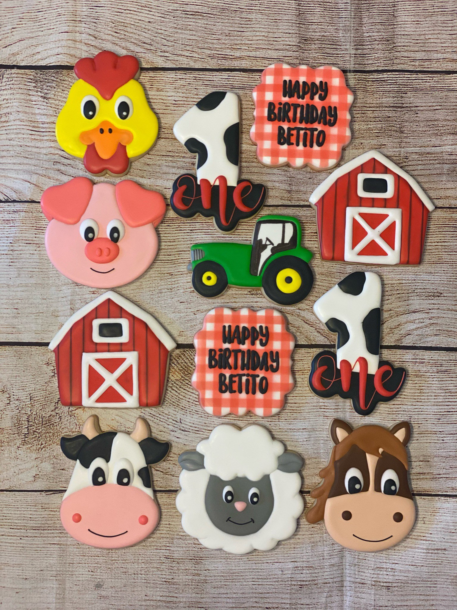 Barnyard Cookie Set/farm Animal Cookies/birthday Cookies/cow/pig/sheep ...