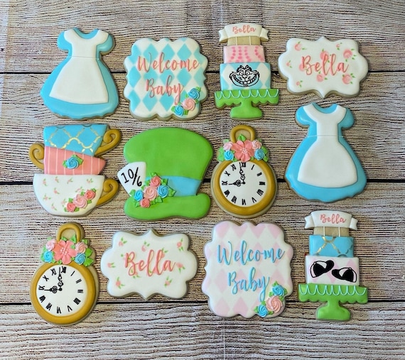 Alice in Wonderland Cookies/Alice in Onederland/Mad | Etsy