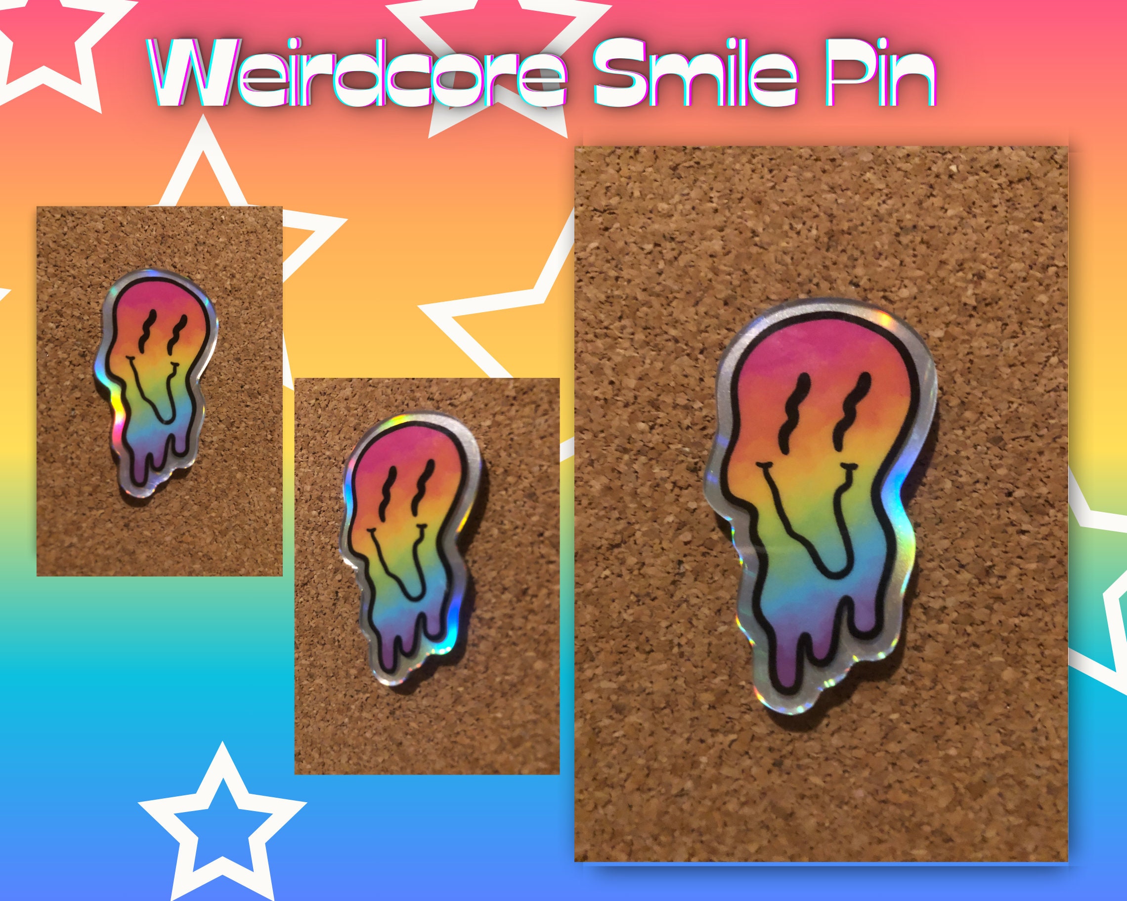 Weirdcore Scenecore Smiley Face Pins - Etsy