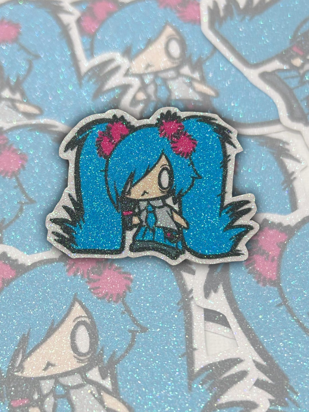 Scenecore Miku Glitter Paper Scrapbook Sticker - Etsy