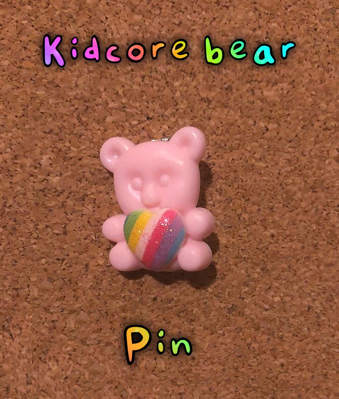 Pink Kidcore Bear Brooch Pin - Etsy