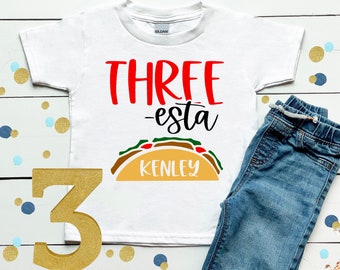 Three Esta Birthday Shirt - Etsy