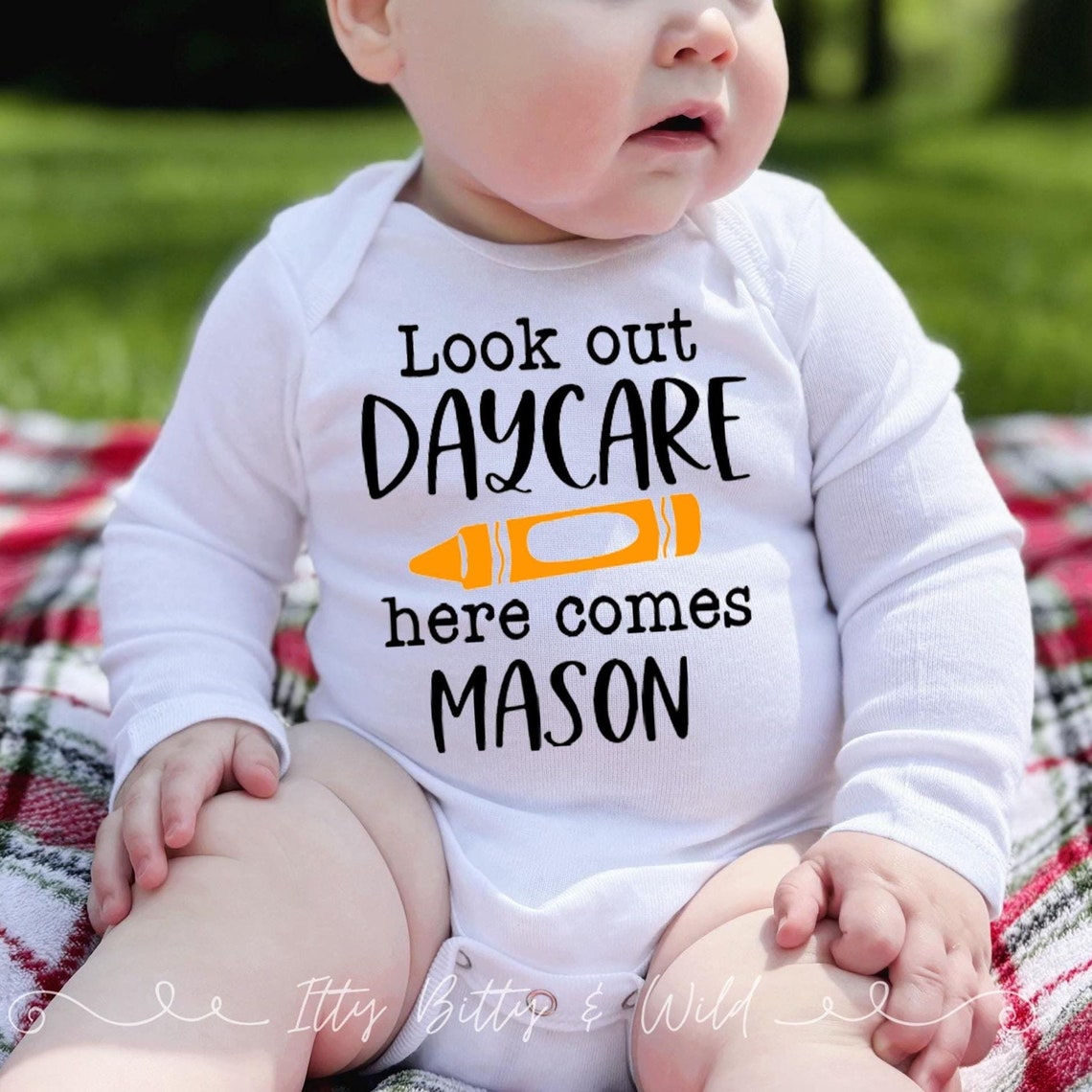 My First Day of Daycare Shirt for Boy, Personalized Lookout Daycare ...