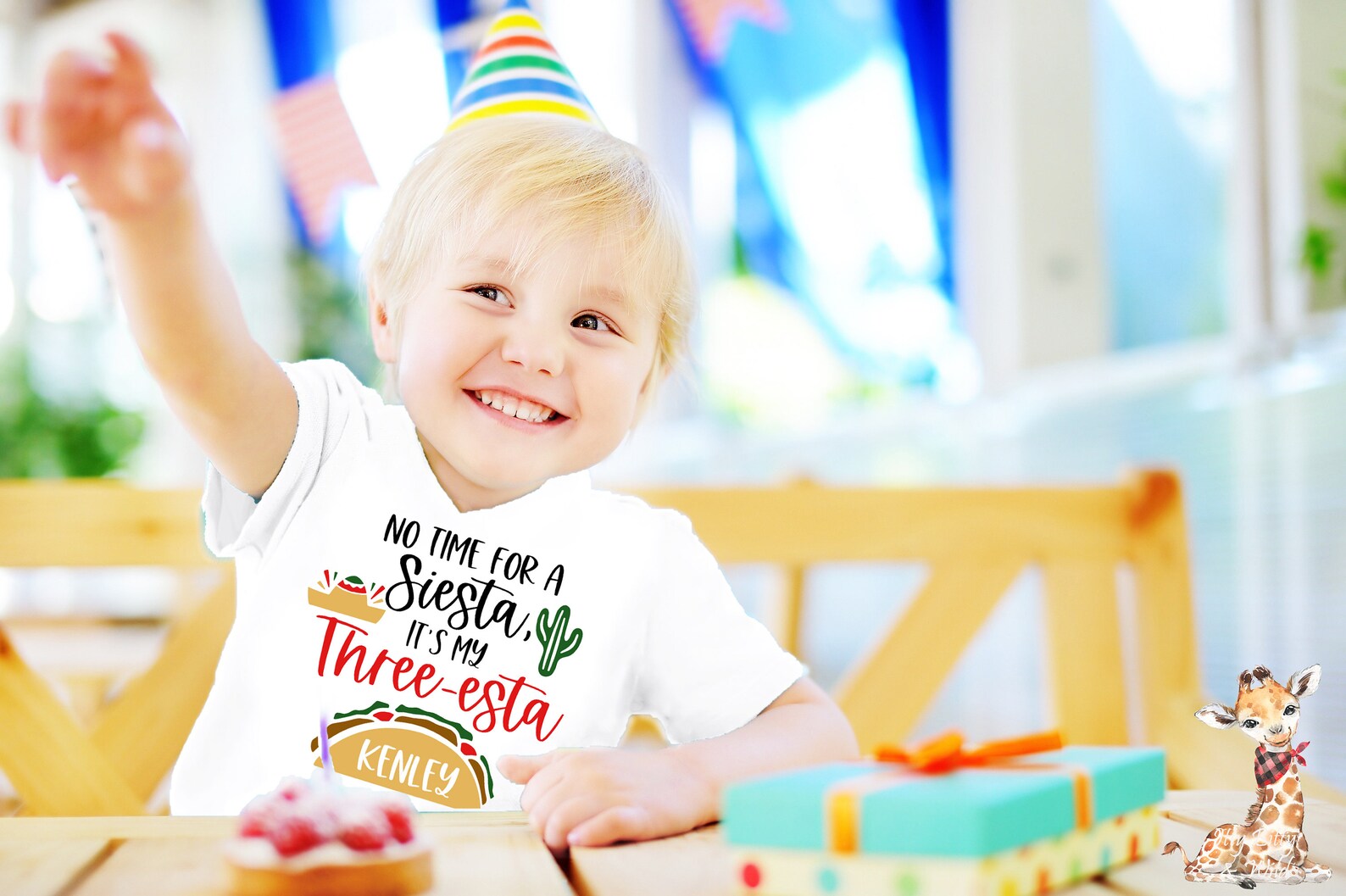 Three Esta Taco Third Birthday Fiesta 3rd Birthday T-shirt - Etsy