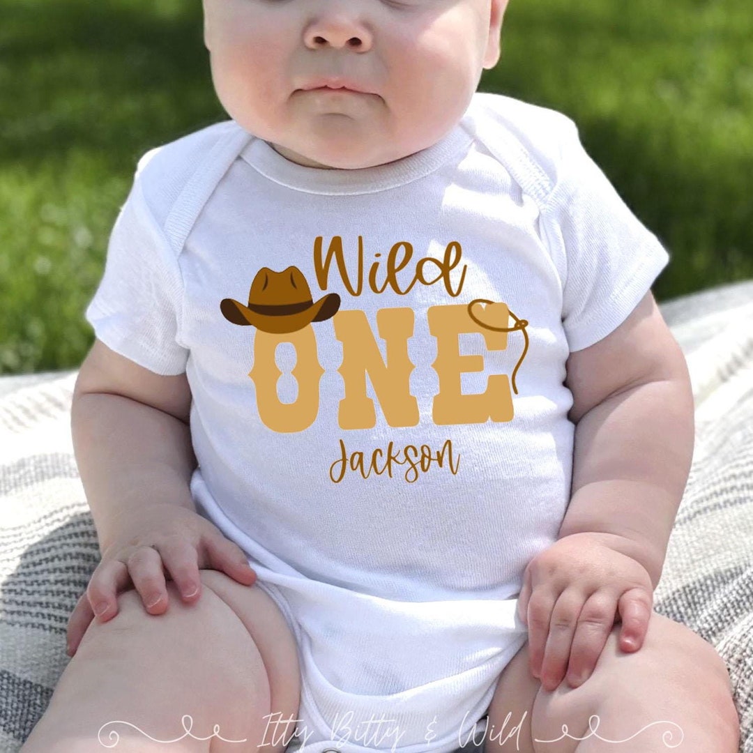 Wild One Cowboy 1st Birthday Outfit for Boy, Personalized First Rodeo ...