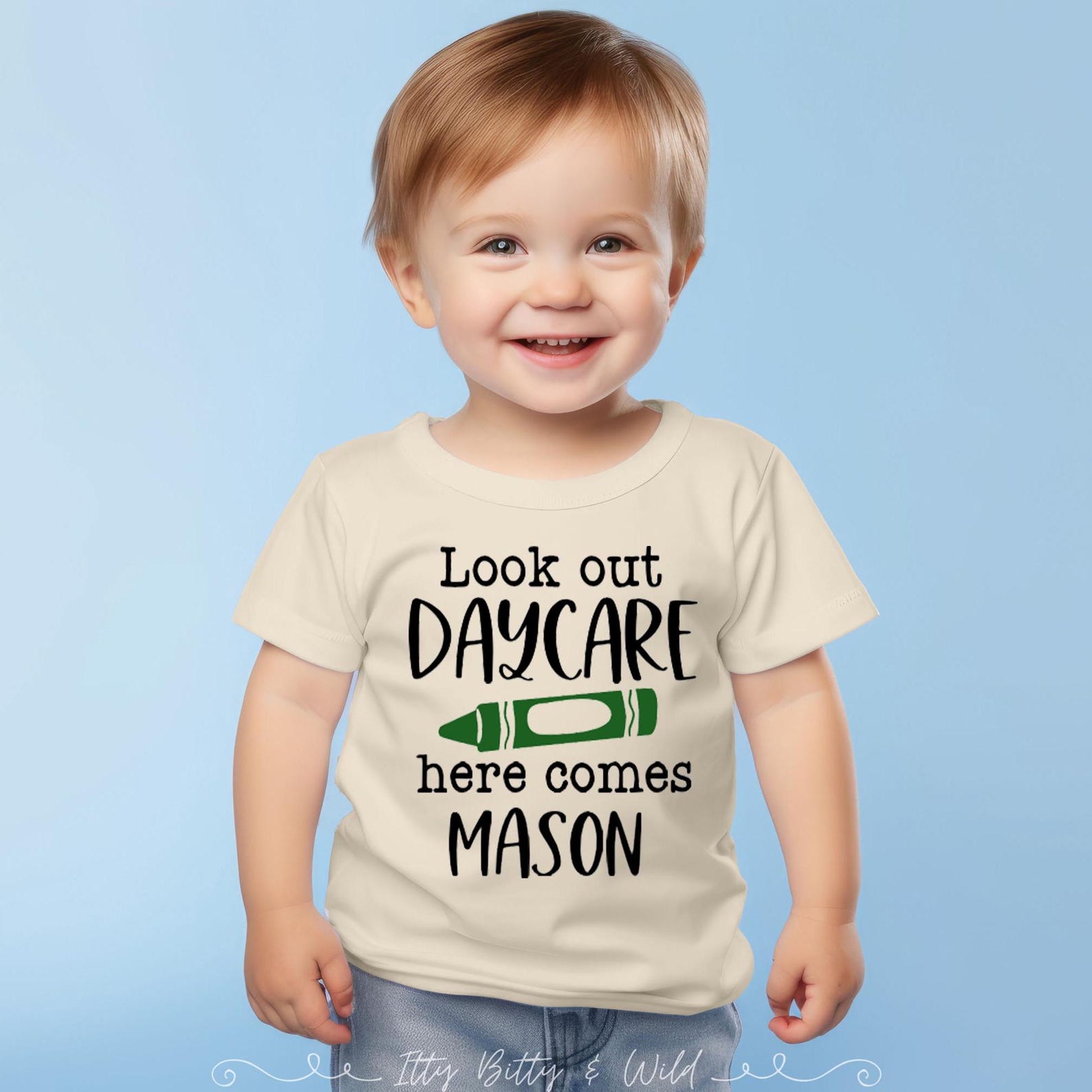 My First Day of Daycare Shirt for Boy, Personalized Lookout Daycare ...