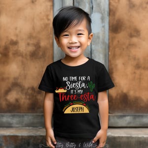 Three Esta Taco Third Birthday, Fiesta 3rd Birthday T-shirt, Taco Tuesday Birthday T-shirt With ...