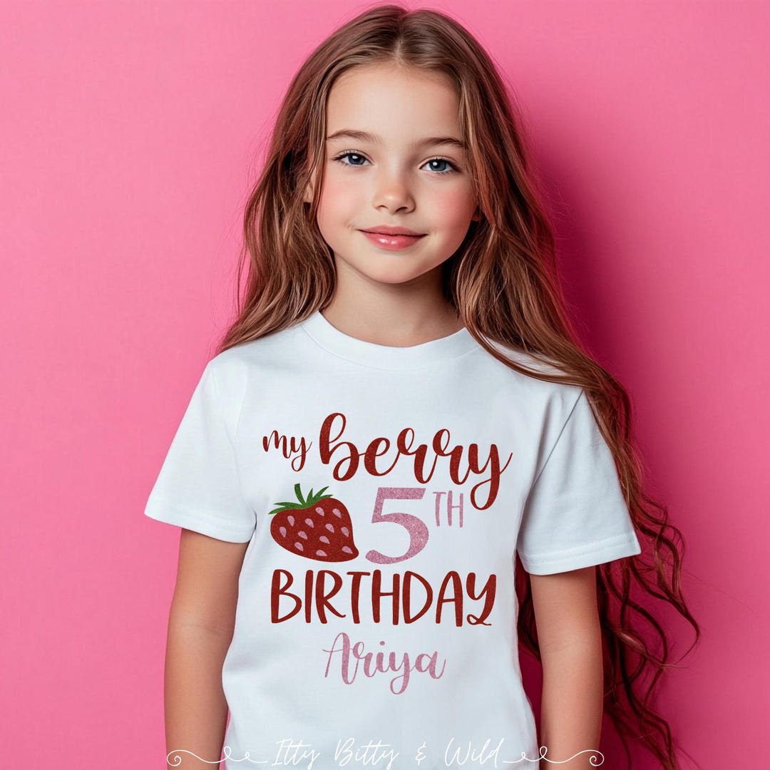 Berry Fifth Birthday Shirt for Girl, Berry Sweet 5th Birthday T-shirt ...