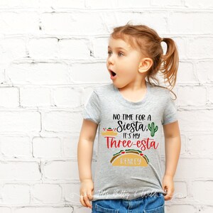 Three Esta Taco Third Birthday, Fiesta 3rd Birthday T-shirt, Taco Tuesday Birthday T-shirt With ...