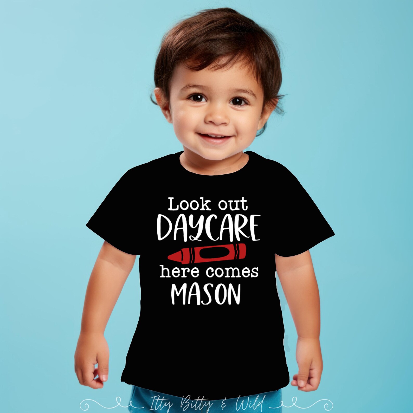 My First Day of Daycare Shirt for Boy, Personalized Lookout Daycare ...