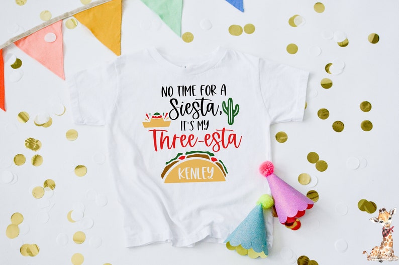 Three Esta Taco Third Birthday Fiesta 3rd Birthday T-shirt - Etsy