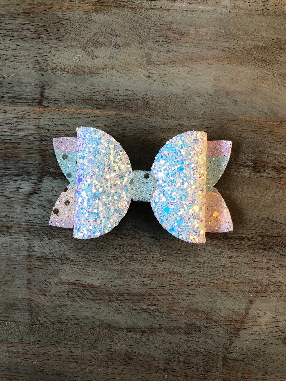 Cotton Candy Sparkle Bow, Sparkly Glitter Bow, Colorful Bow for Girls ...