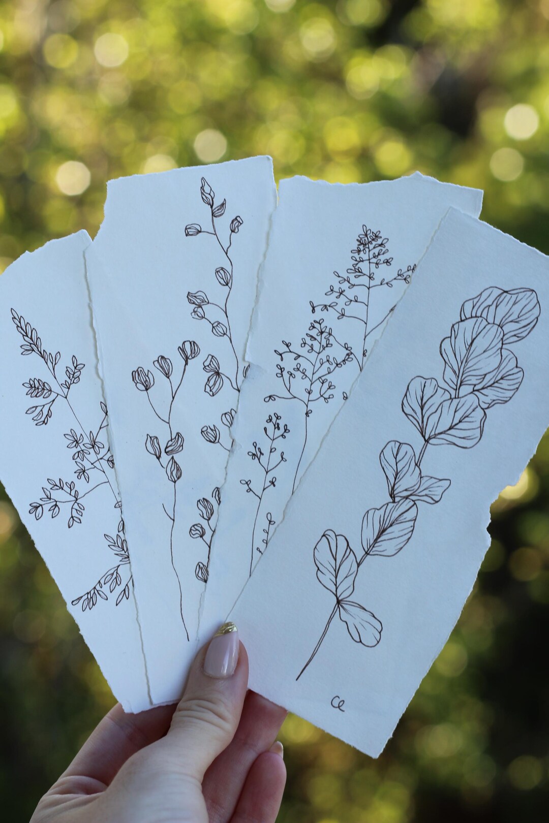 Hand-drawn Cardstock Bookmark: Unique Eco-friendly Gift - Etsy