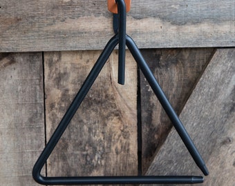 Hand Forged Steel Triangle Dinner Bell With Hangers and Dinger - Etsy