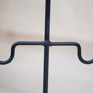 Wrought Iron 4 Coffee Mug & Tea Cup Rack Holder Metal Tree Stand ...