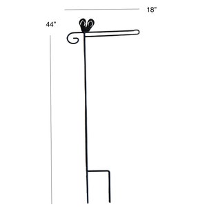 Flip-flop Flag Holder Hook Stand, Simple Heavy Duty Black Outdoor Metal ...