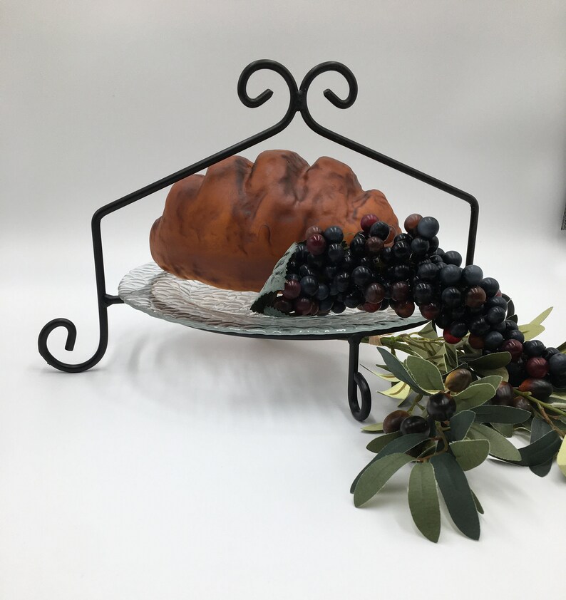 Black Wrought Iron Pie Plate Holder Stand | Etsy