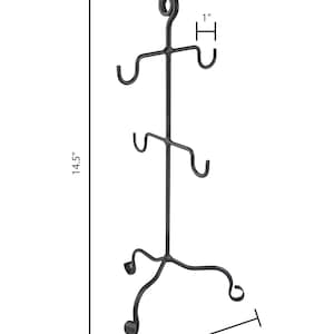 Wrought Iron 4 Coffee Mug & Tea Cup Rack Holder Metal Tree Stand ...