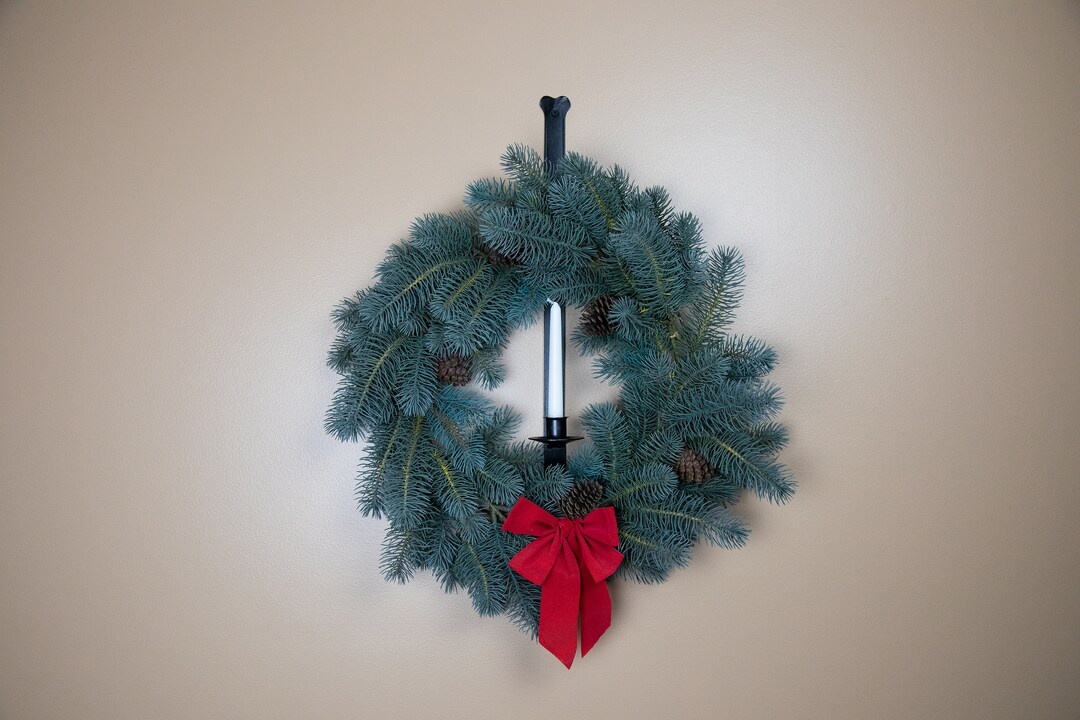 Wall Mount Wreath & Candle Holder Wall Mount Handmade by Amish in USA ...