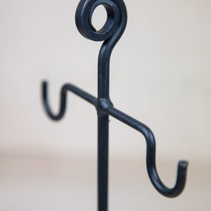 Wrought Iron 4 Coffee Mug & Tea Cup Rack Holder Metal Tree Stand ...