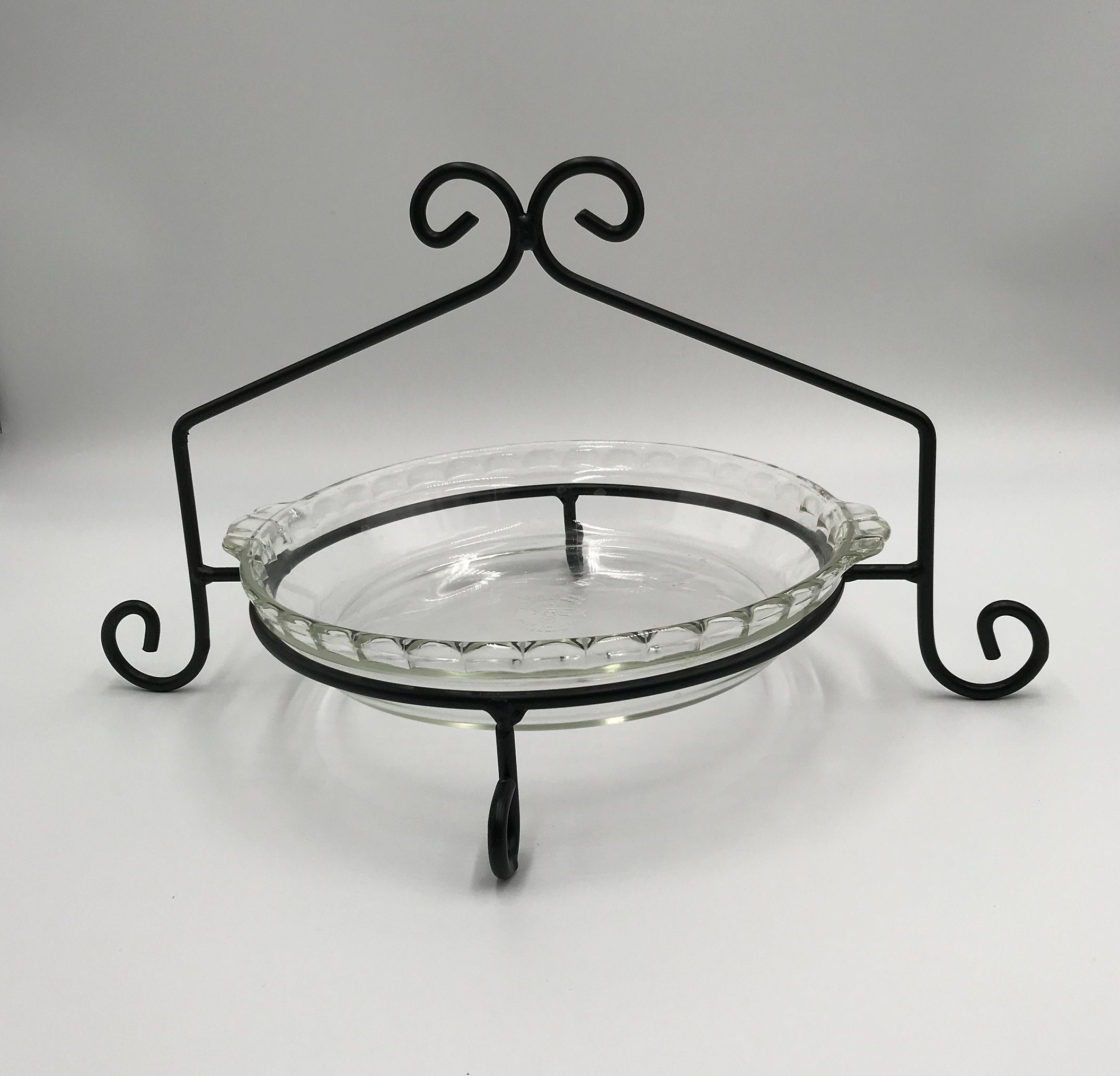 Black Wrought Iron Pie Plate Holder Stand - Etsy