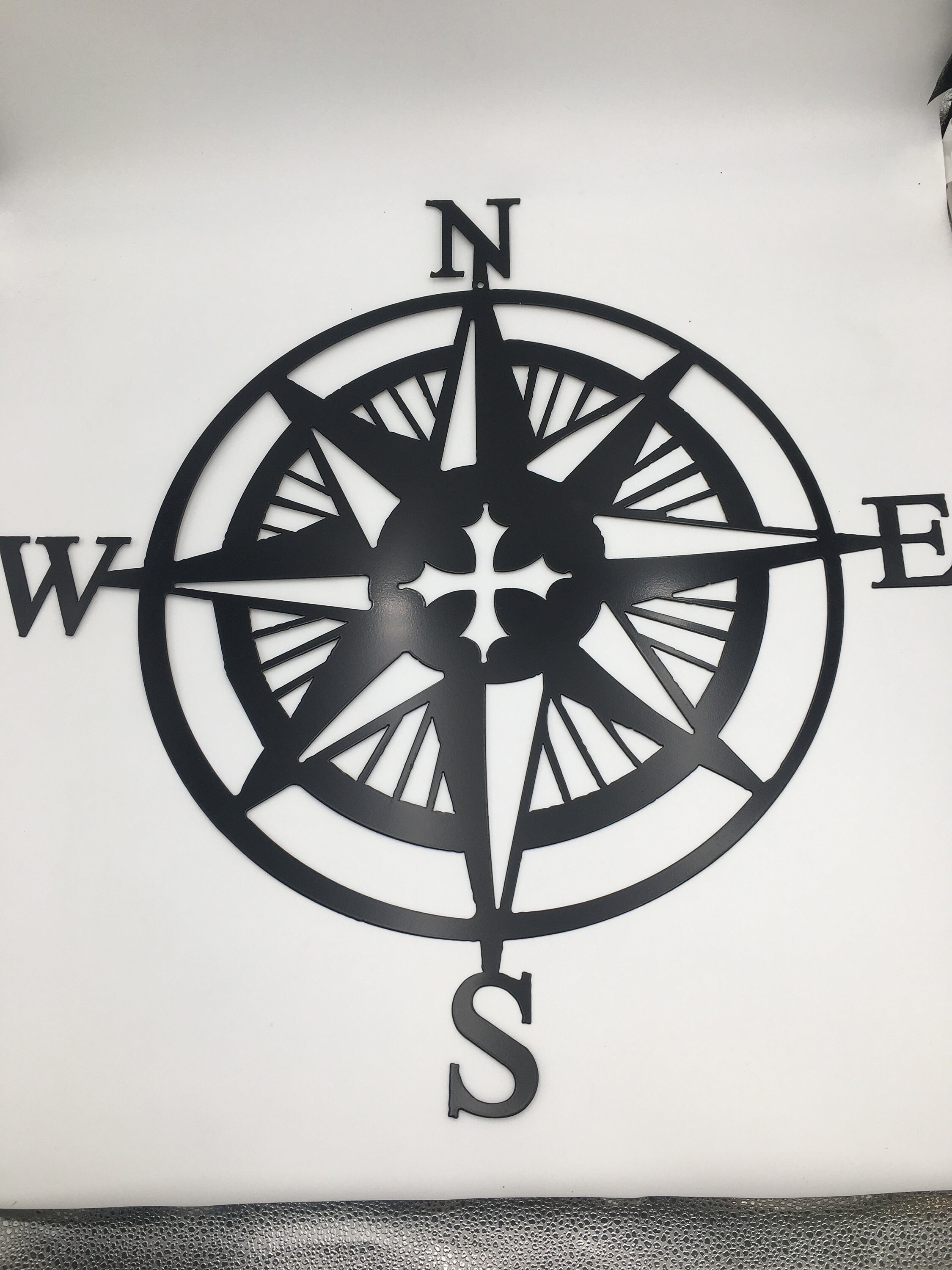 Rustic Metal Nautical Compass Rose Ruff Cut Design Outdoor | Etsy