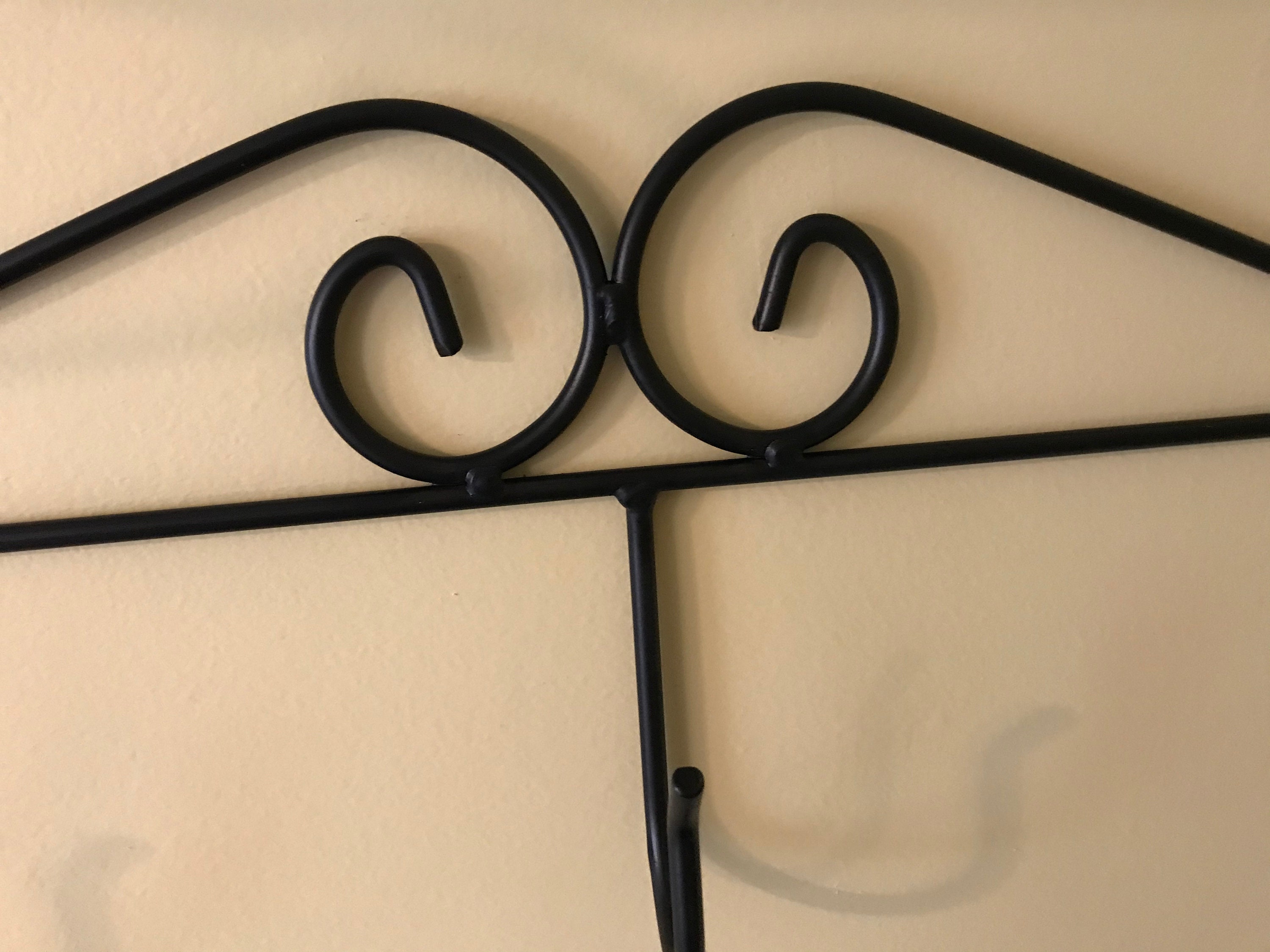 Wrought Iron Wall Shelf Unit With Coat Hooks Large 30 - Etsy