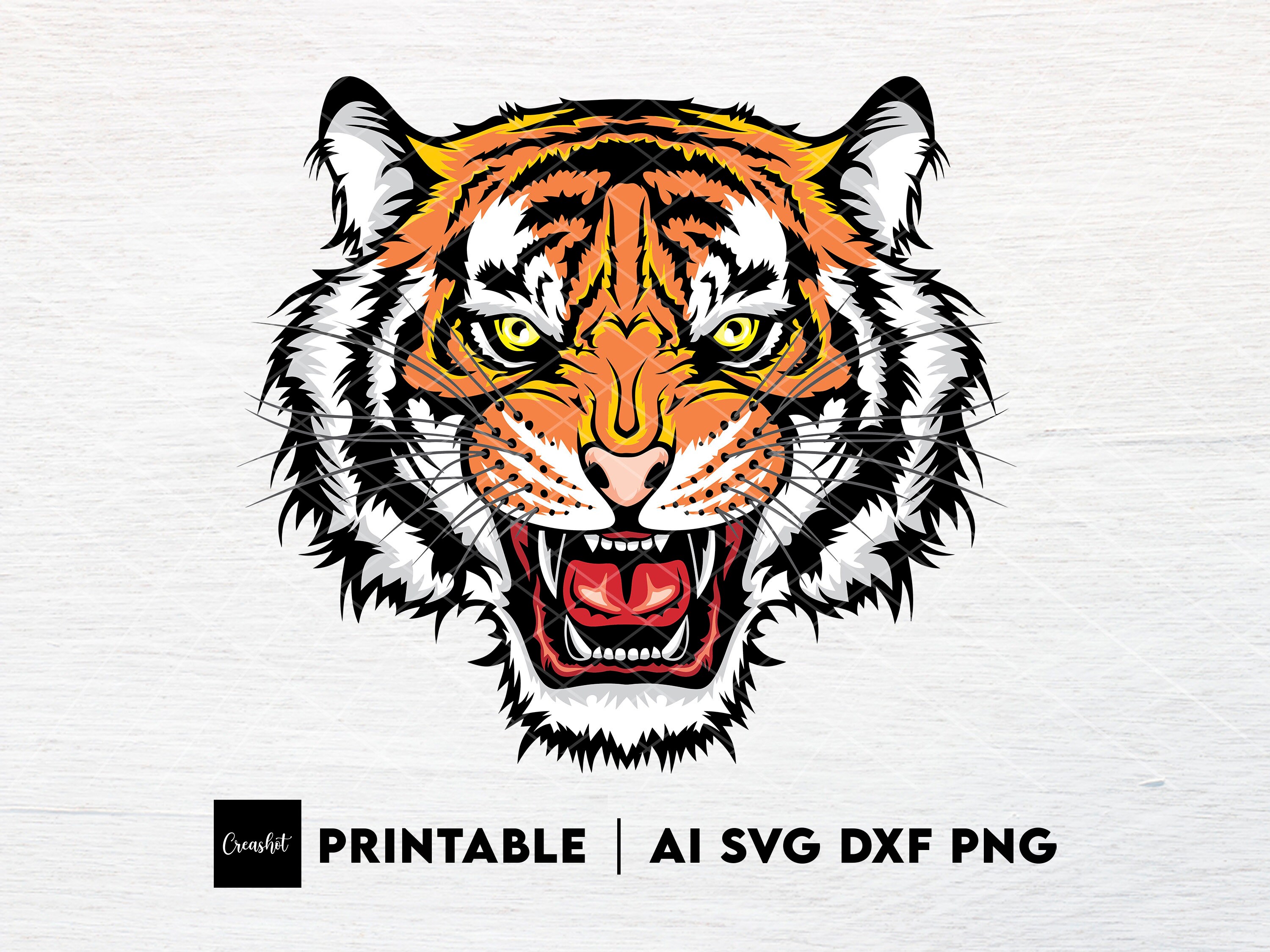 Tiger Head SVG Tiger Svg Wild Animals Svg Cute Tiger Svg | Etsy