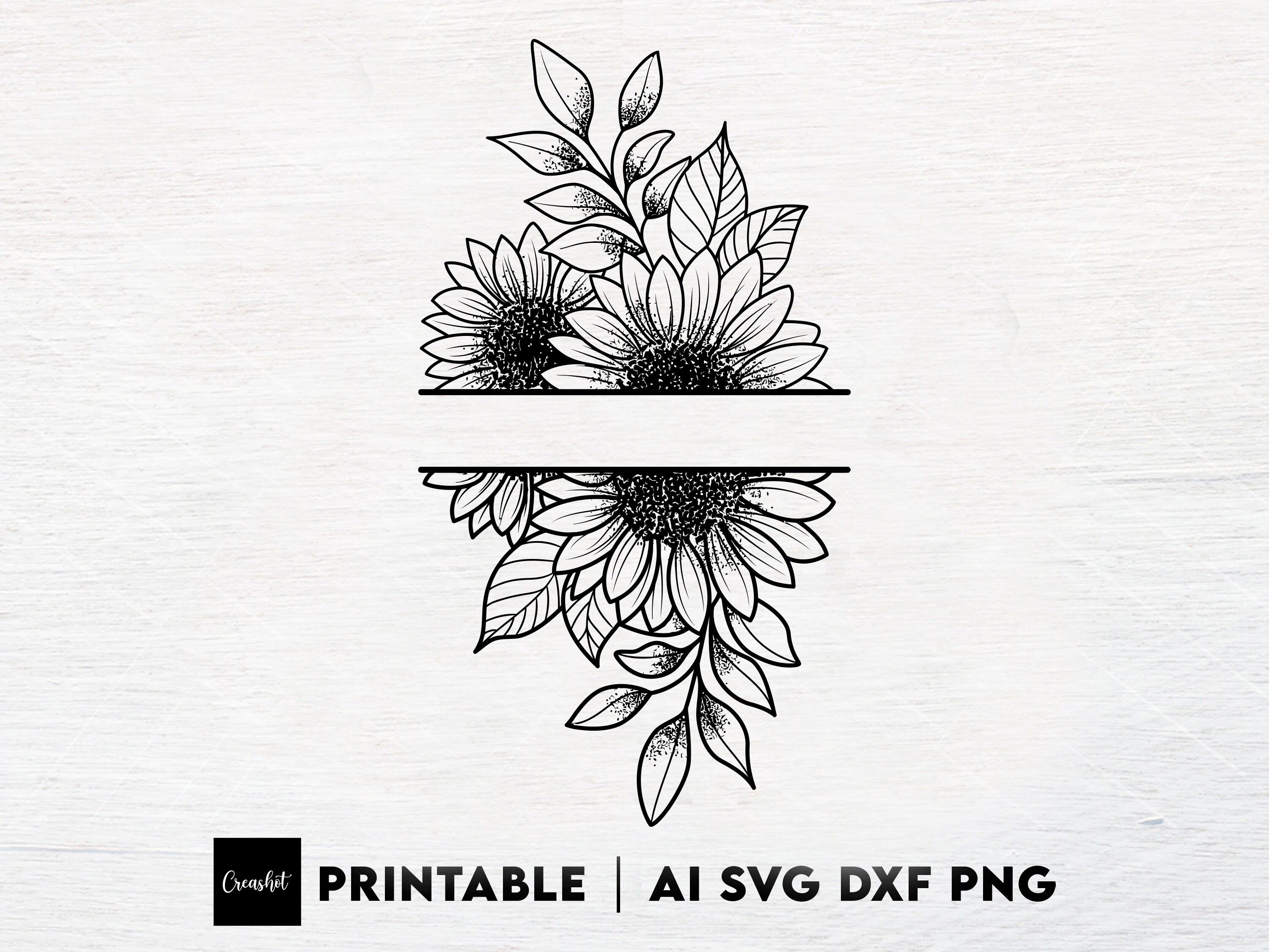 Half Sunflower Svg Sunflower Svg Cricut Sunflower Svg Etsy