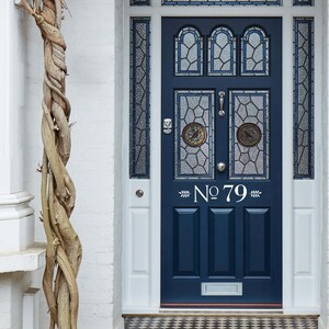 Floral Front Door Number Decal Vinyl , Custom House Number, Address ...