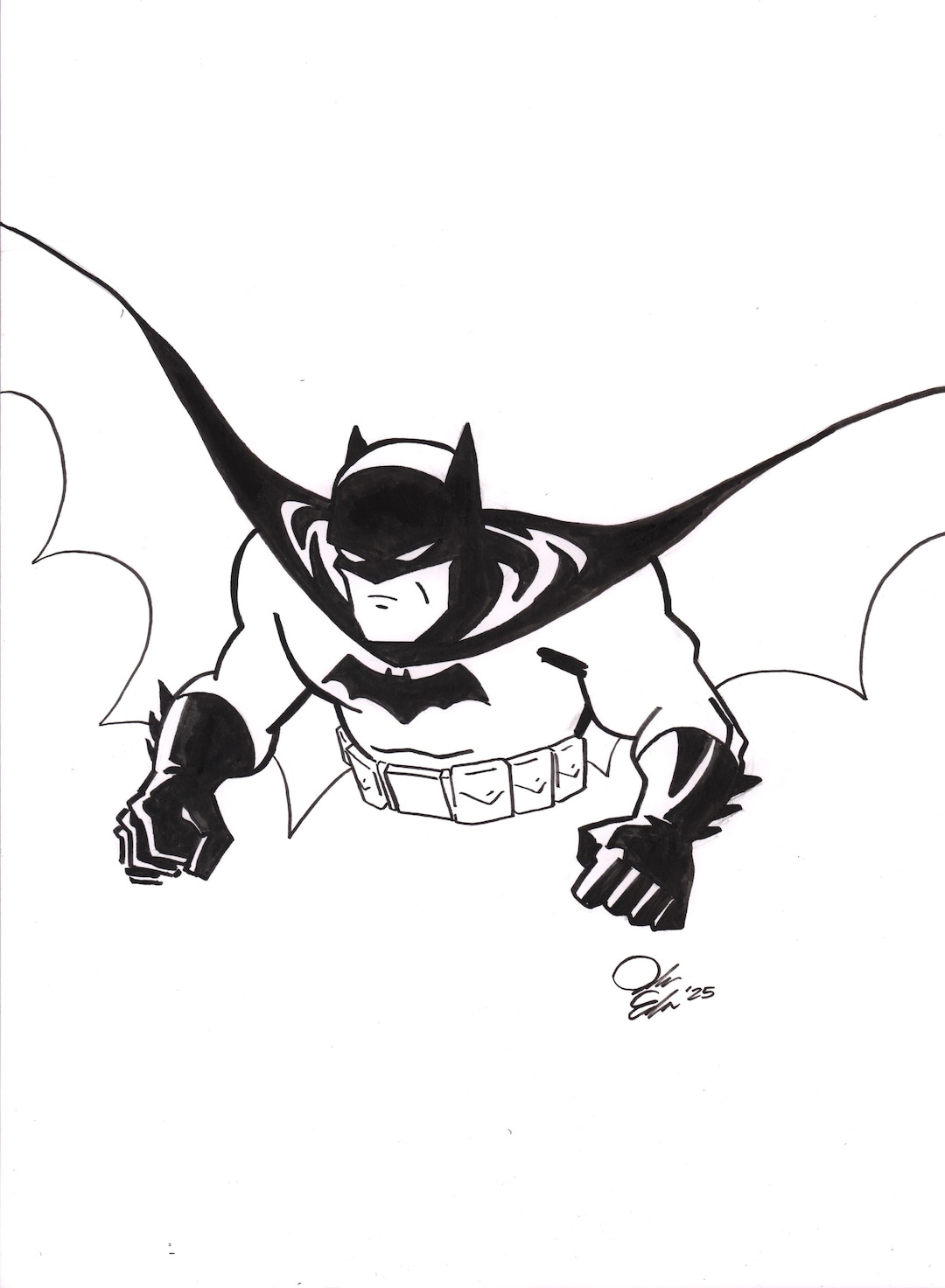 Batman Torso Sketch 9x12 - Etsy