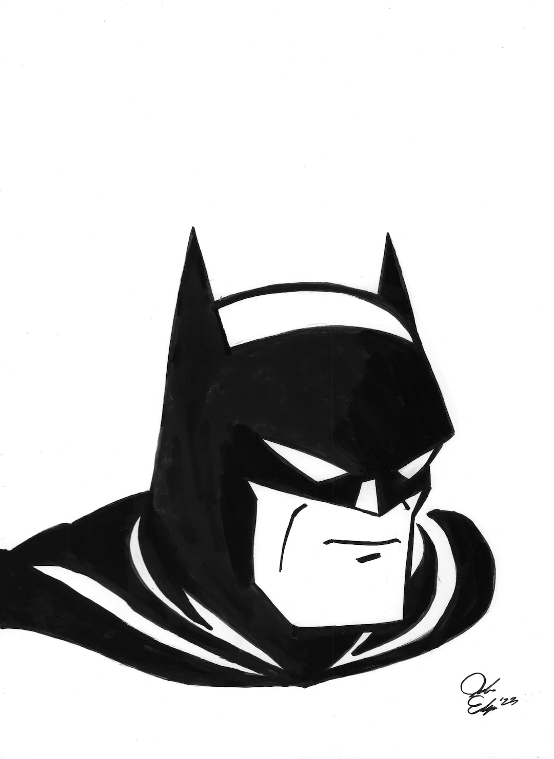 Batman Head Sketch - Etsy