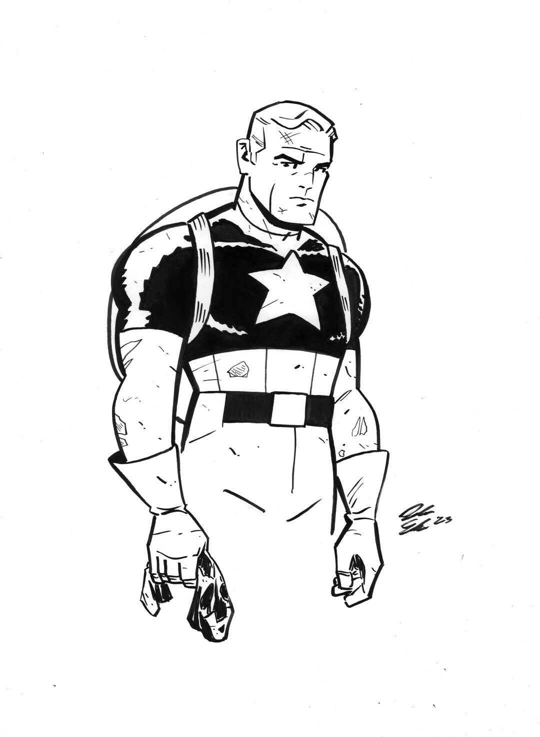 Captain America Unmasked 9x12 - Etsy