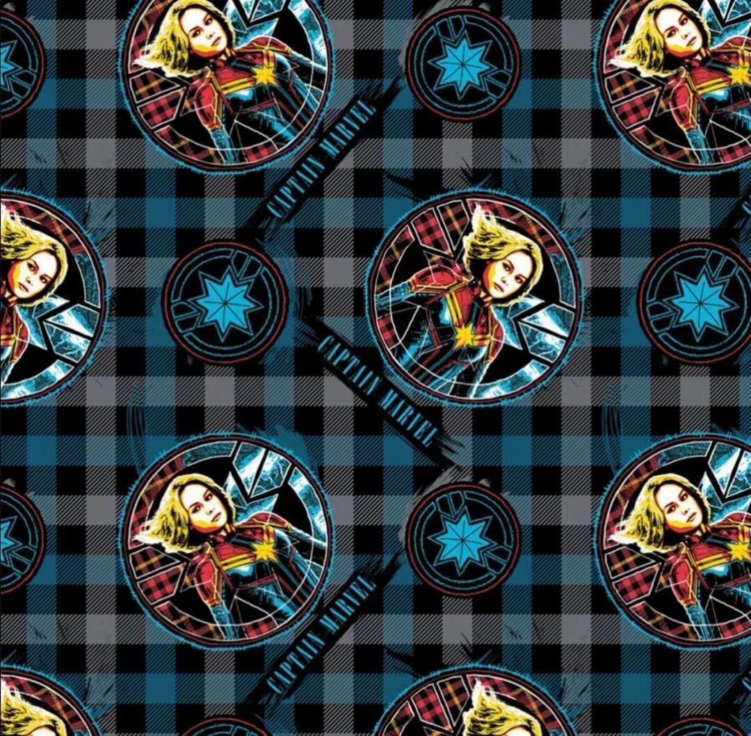 FLANNEL: Marvel Captain Marvel Flannel-100% Cotton Flannel - Etsy