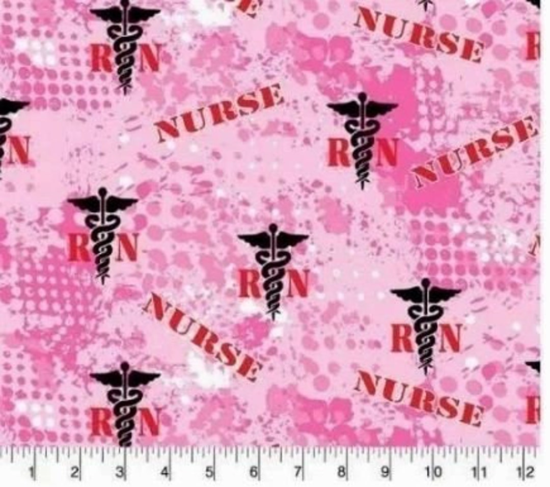 Nurse/rn Pink Cotton Fabric - Etsy