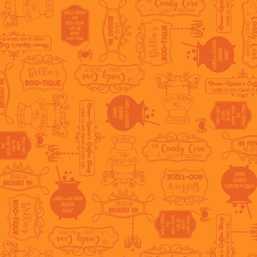 Kimberbell Hometown Halloween Shop Signs Orange Fabric - Etsy