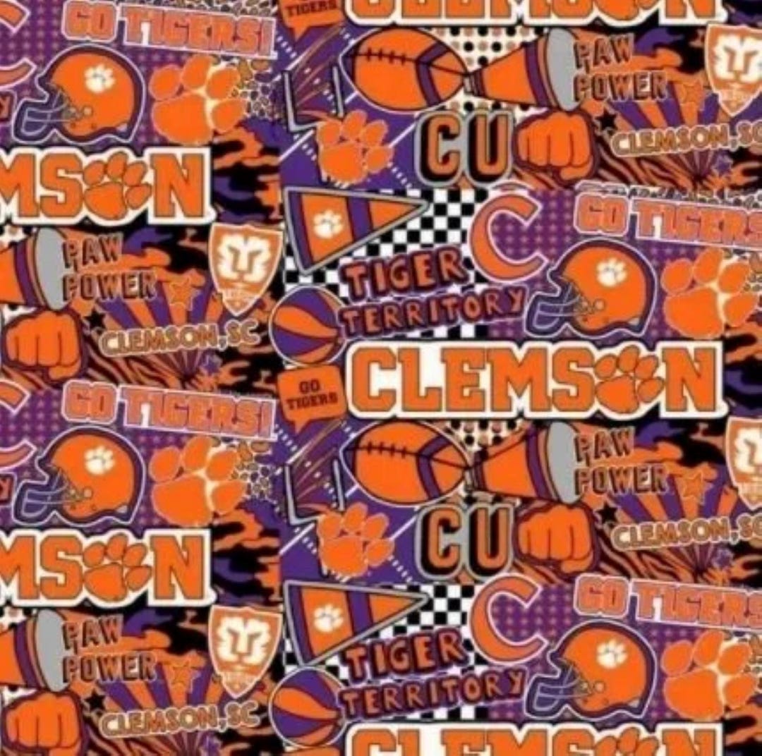 NCAA Clemson University Tigers Pop Art 100% Cotton Quilting & Sewing ...