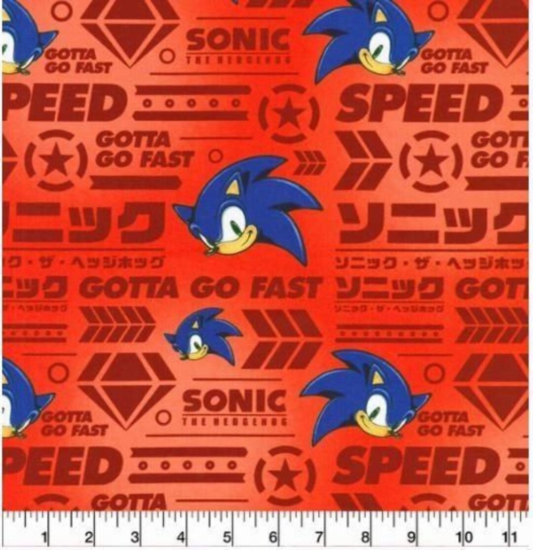 Sega Sonic the Hedgehog Digital Character Fabric 100% Cotton - Etsy