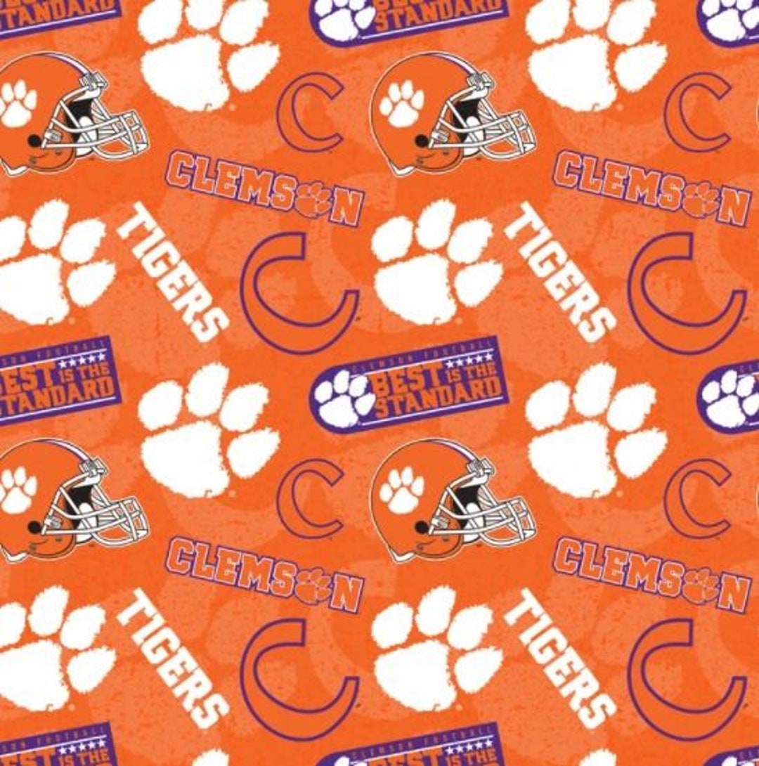 NCAA Clemson Tigers Tone on Tone Cotton Fabric - Etsy
