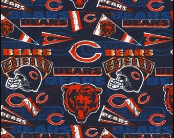 Chicago Bears Fabric - Etsy