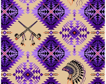 Native Spirit Arrow Stripe Purple Elizabeth Studio 100% - Etsy