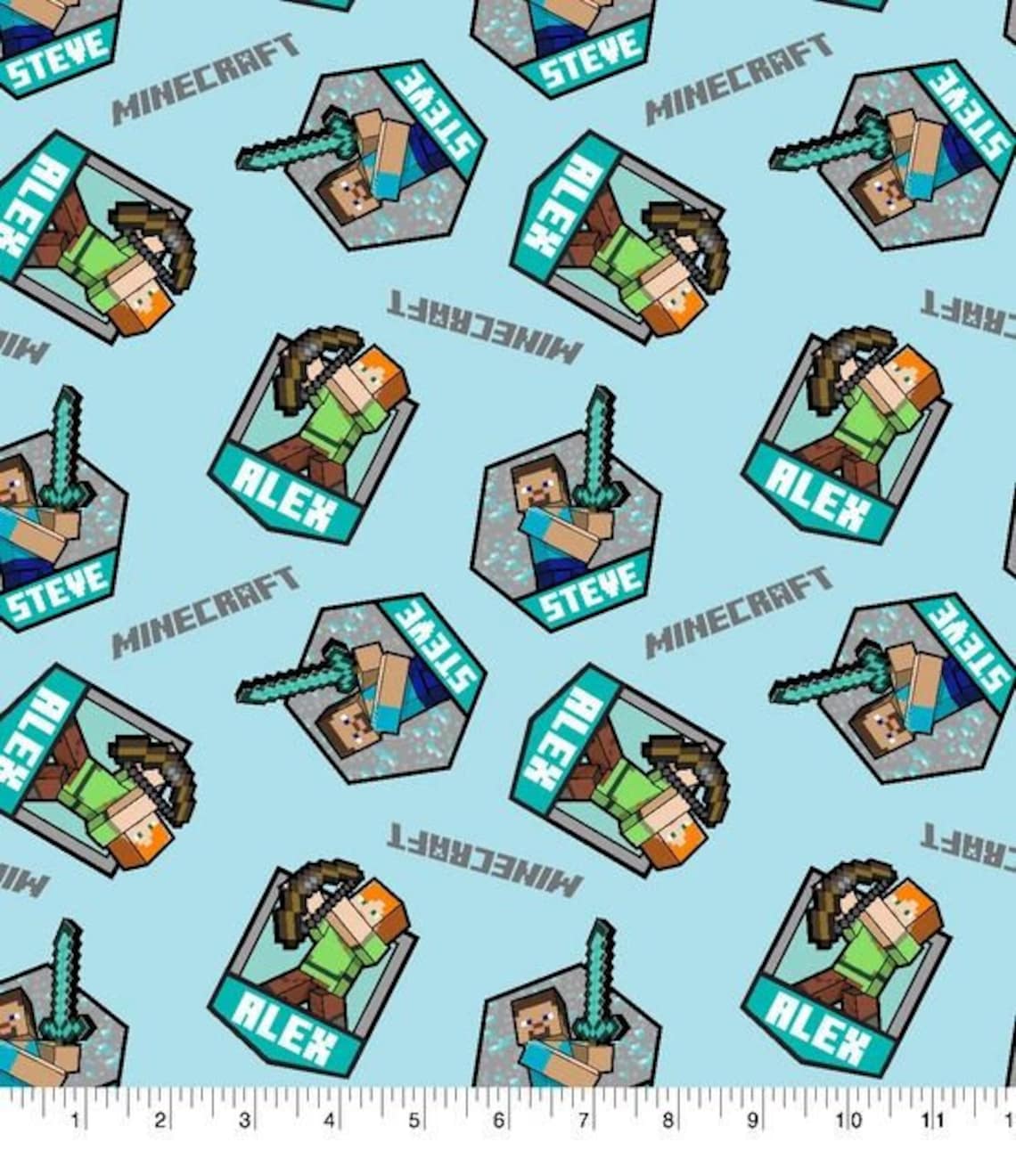 Mojang Minecraft Character Badge 100% Cotton Fabric | Etsy