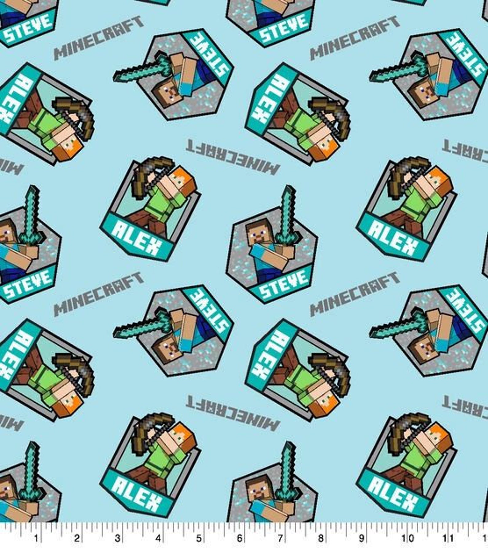 Mojang Minecraft Character Badge 100% Cotton Fabric - Etsy