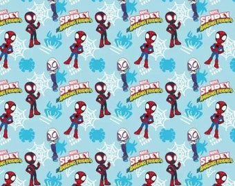 Spidey and Friends Fabric - Etsy