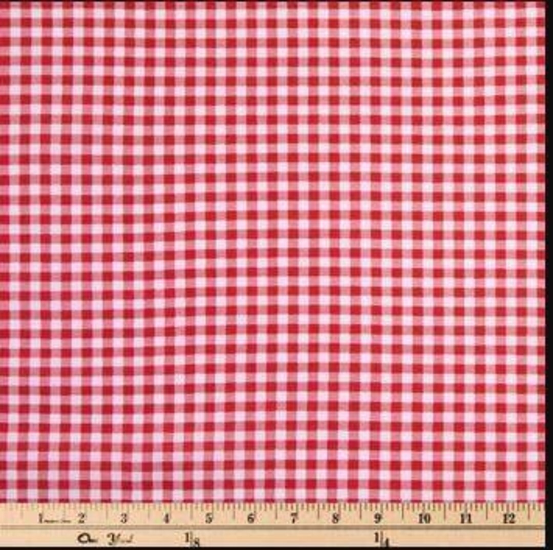 Red & White Buffalo Check Fabric 100% Cotton Fabric - Etsy