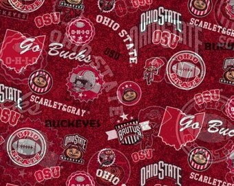 NCAA the Ohio State University Buckeyes Red & Black College Logo Cotton ...